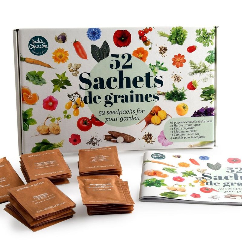 Coffret 52 sachets de graines à semer - Radis et Capucine – Hersée ...